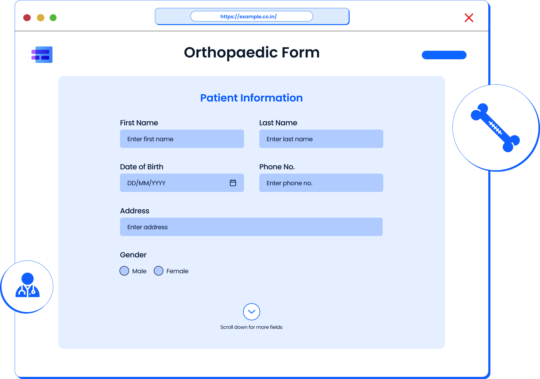 HIPAA Compliant Form for Orthopedic Practice | Digital Forms